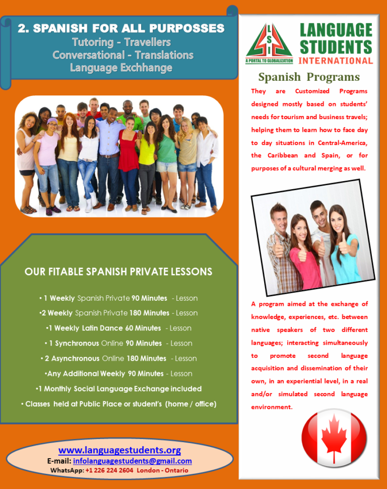 Spanish Brochure – Language Students